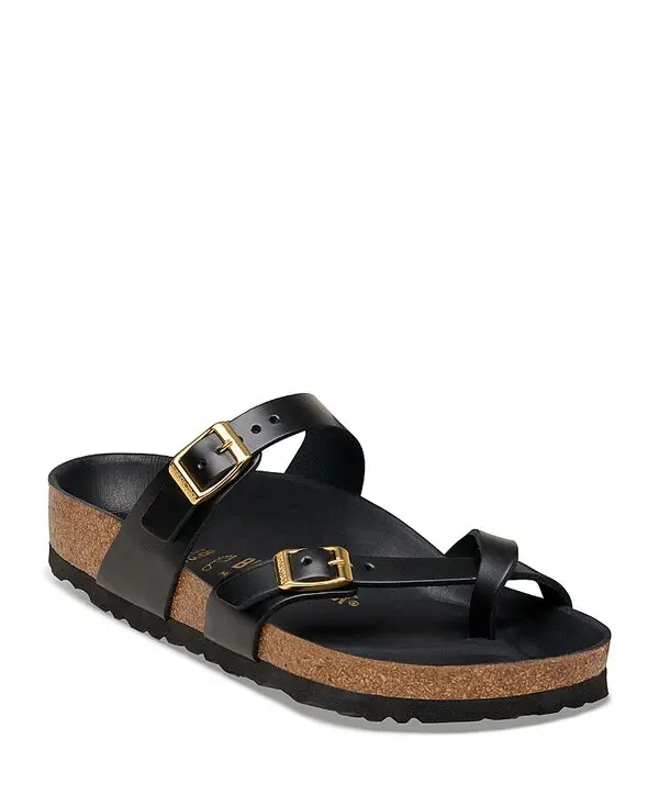 BIRKENSTOCK Mayari Buckled Slide Sandals - Amalfi Black