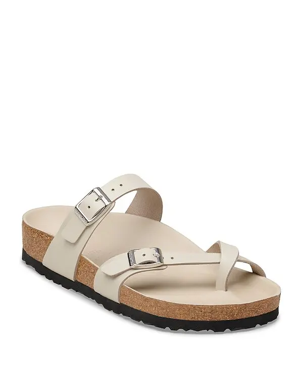 BIRKENSTOCK Mayari Buckled Slide Sandals - Amalfi Oyster