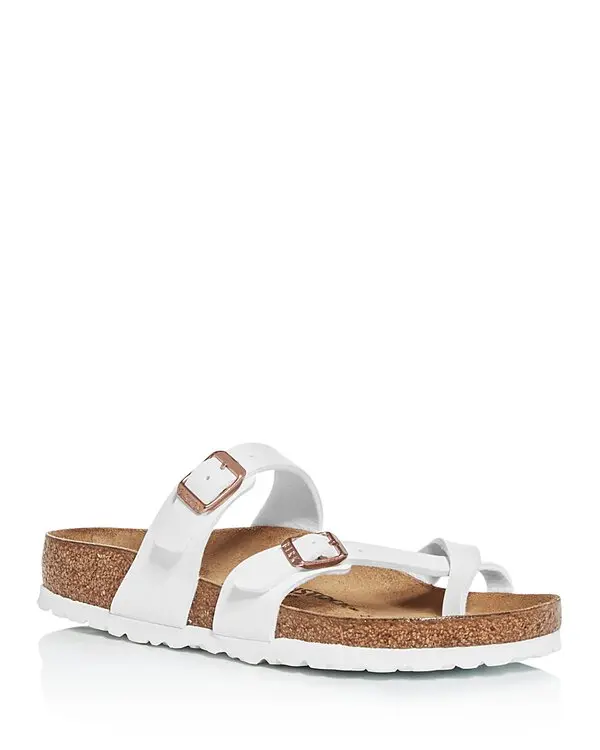 BIRKENSTOCK Mayari Buckled Slide Sandals - White