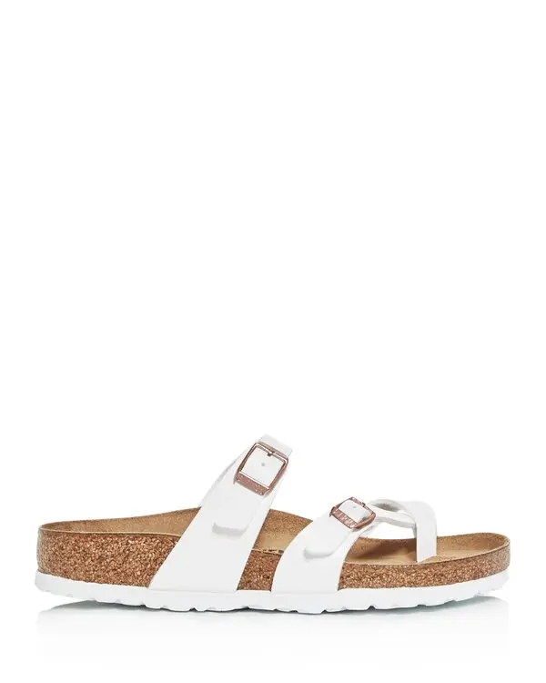 BIRKENSTOCK Mayari Buckled Slide Sandals - White
