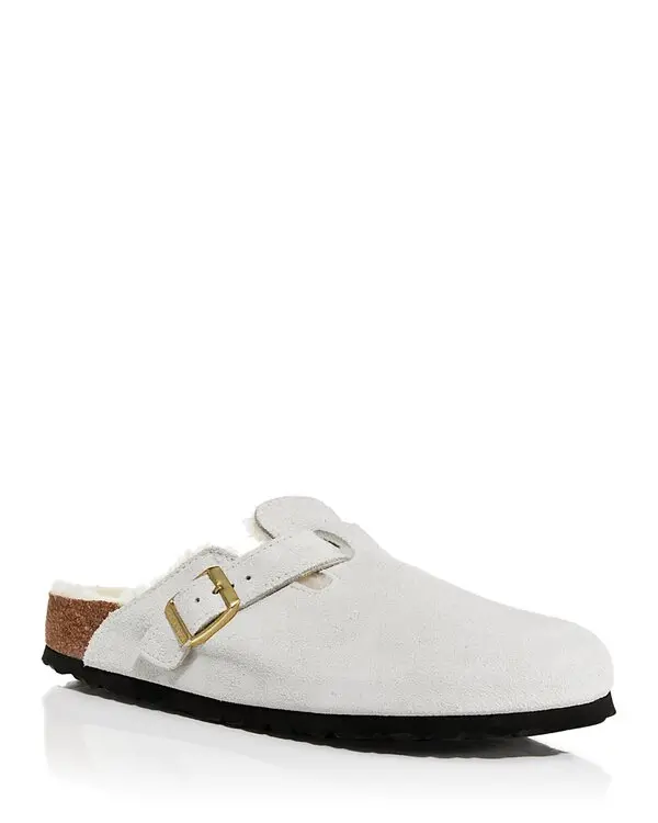 BIRKENSTOCK Boston Shearling Clogs - Antique White