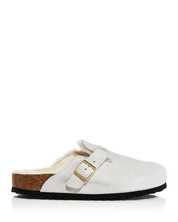 BIRKENSTOCK Boston Shearling Clogs - Antique White