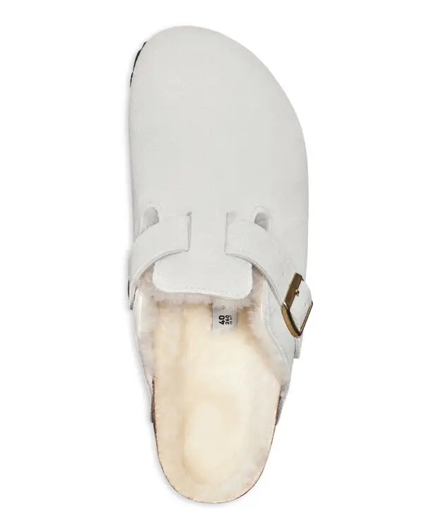 BIRKENSTOCK Boston Shearling Clogs - Antique White