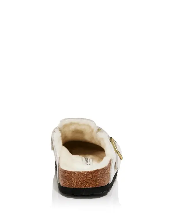 BIRKENSTOCK Boston Shearling Clogs - Antique White