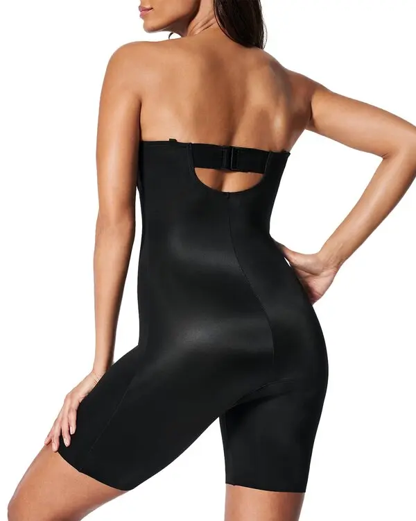 Spanx Suit Your Fancy Strapless Convertible Underwire Mid-thigh Bodysuit - Very Black