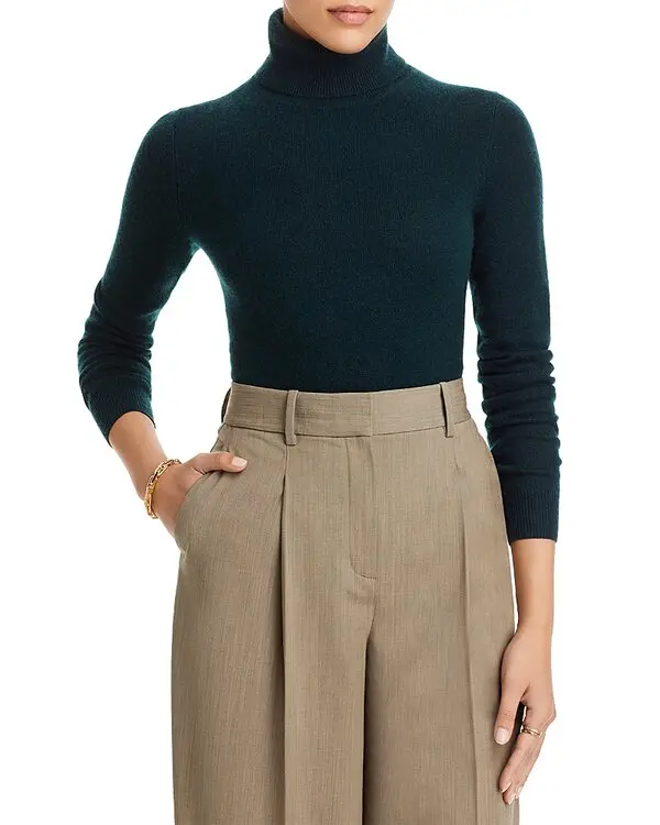 Bloomingdale'S Cashmere Turtleneck Sweater - Dark Green