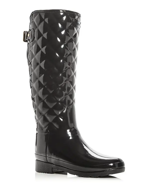 Hunter Refined Gloss Quilted Rain Boots