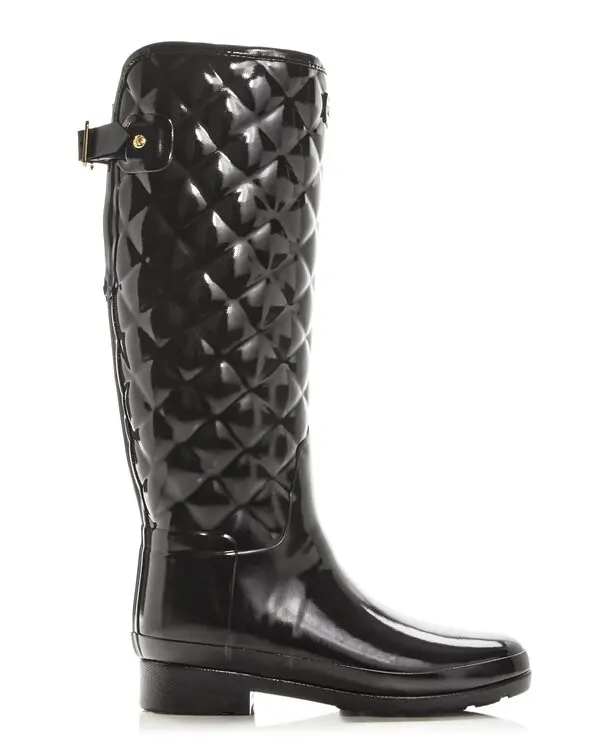 Hunter Refined Gloss Quilted Rain Boots