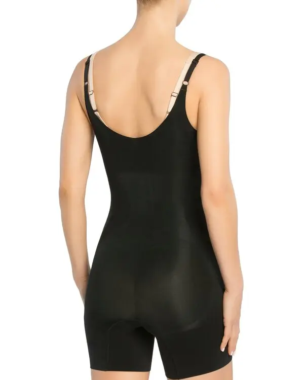 Spanx Oncore Open-bust Mid-thigh Bodysuit - Very Black