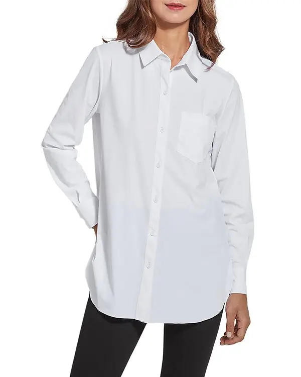 Lyssé Schiffer Long Sleeve Button Down Top - White