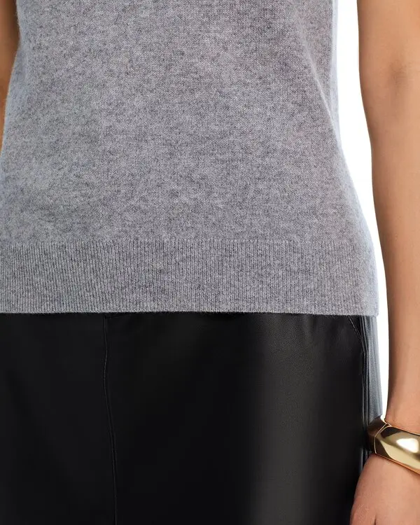 Bloomingdale'S C Sleeveless Cashmere Sweater - Medium Gry