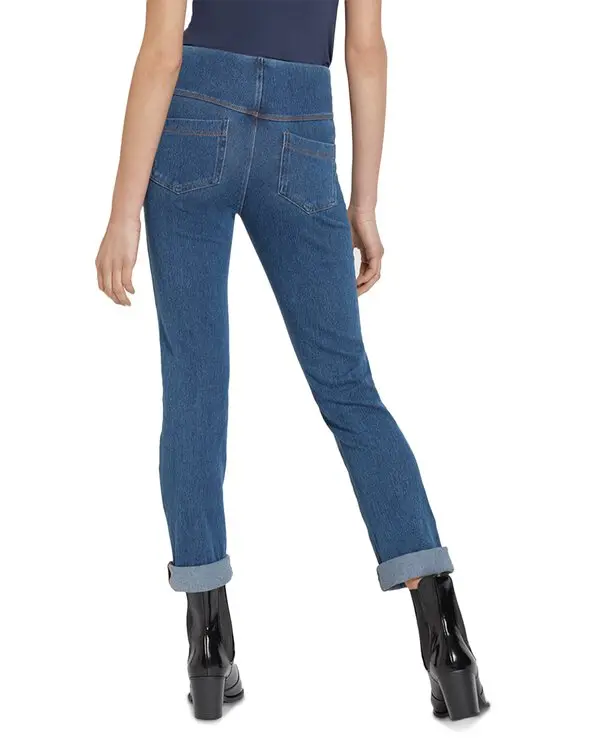 Lyssé Boyfriend Denim Leggings - Mid Wash