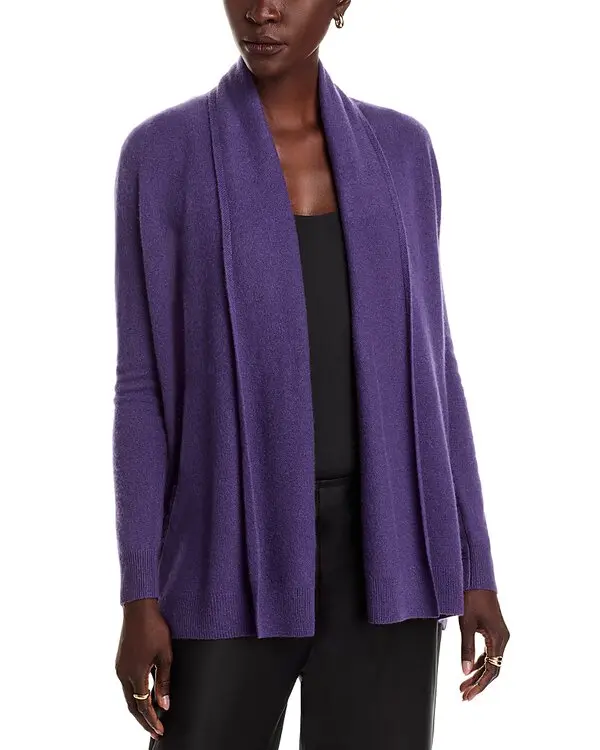 Bloomingdale'S Cashmere Open-front Cardigan - Blackberry