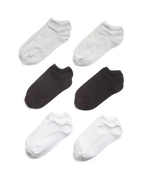 Hue Liner Socks, Set Of 6 - Black/white/gray