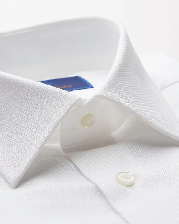 David Donahue Royal Oxford Trim Fit Dress Shirt - White