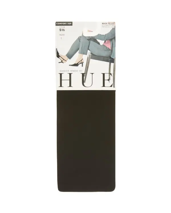 Hue Sheer Knee-high Socks Set Of 2 By - Black
