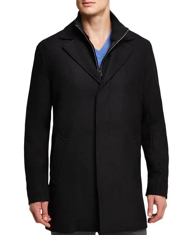 Cole Haan Melton Classic Topper Coat - Black