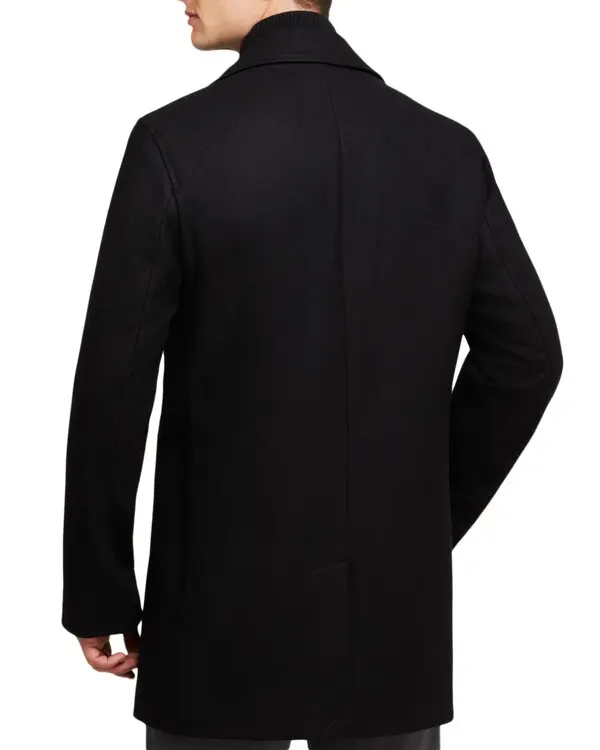 Cole Haan Melton Classic Topper Coat - Black