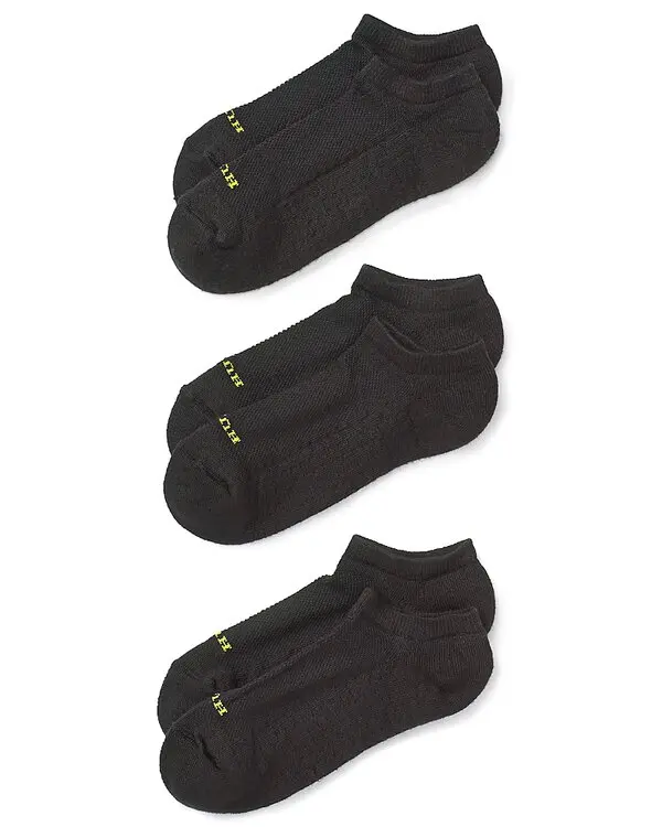 Hue Air Cushion No-show Socks Set Of 3 - Black