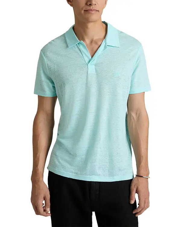 Vilebrequin Regular Fit Short Sleeve Linen Polo Shirt - Oxygene