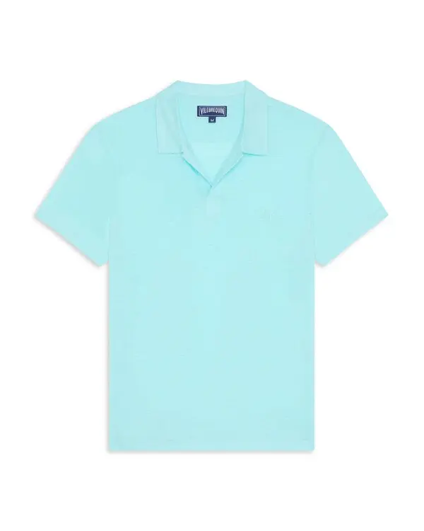 Vilebrequin Regular Fit Short Sleeve Linen Polo Shirt - Oxygene
