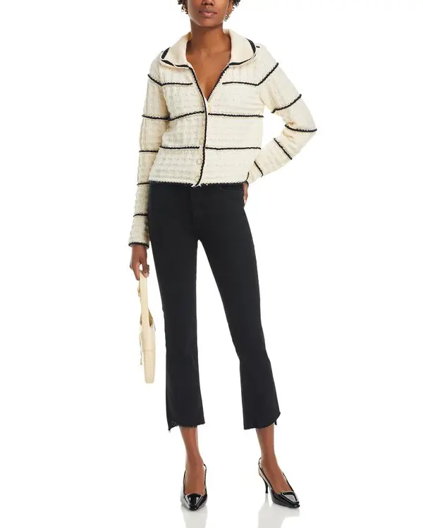 MOTHER The Insider High Rise Crop Step Fray Bootcut Jeans - Not Guilty