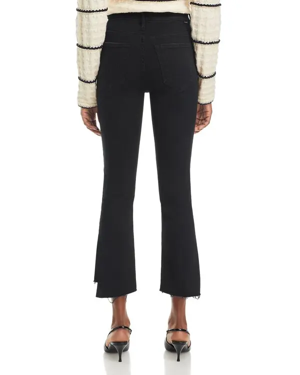 MOTHER The Insider High Rise Crop Step Fray Bootcut Jeans - Not Guilty