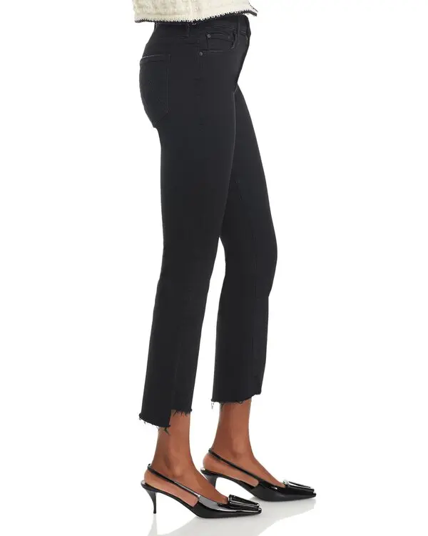 MOTHER The Insider High Rise Crop Step Fray Bootcut Jeans - Not Guilty