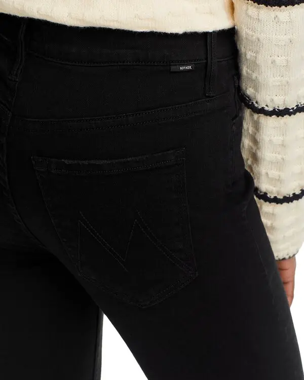 MOTHER The Insider High Rise Crop Step Fray Bootcut Jeans - Not Guilty