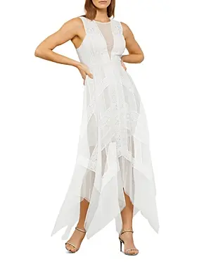 bcbg andi lace dress red Kata Red Lace Maxi Dress main image 0