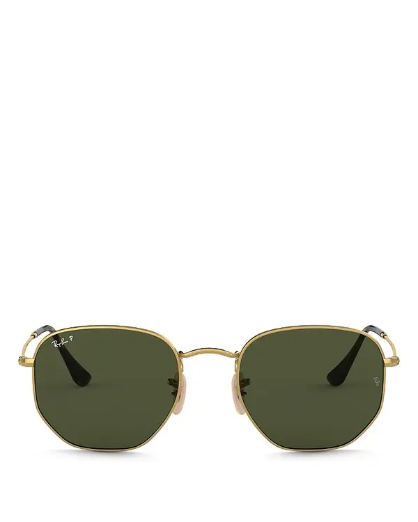 Ray-ban Icons Polarized Hexagonal Sunglasses - Gold/green
