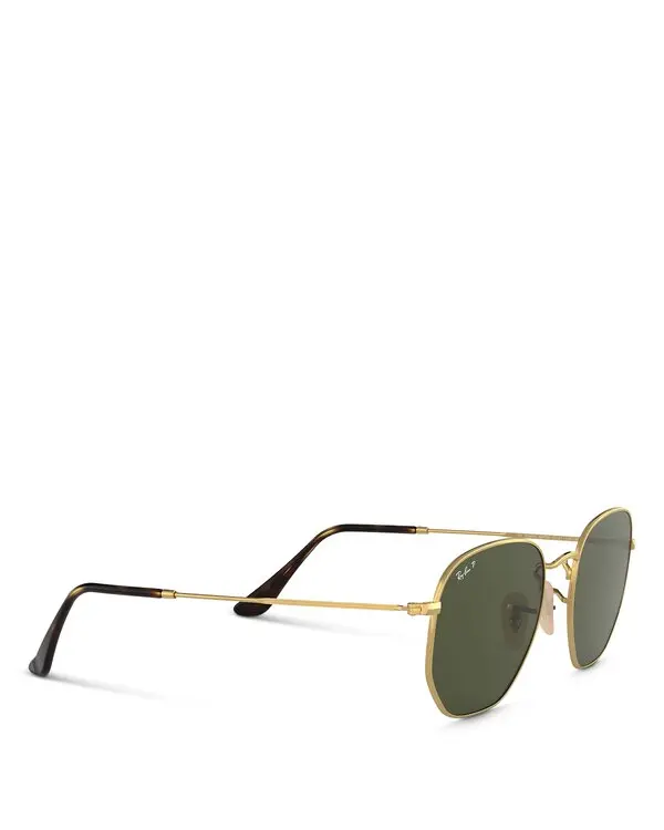 Ray-ban Icons Polarized Hexagonal Sunglasses - Gold/green