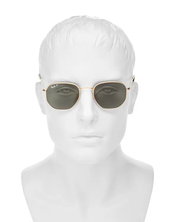 Ray-ban Icons Polarized Hexagonal Sunglasses - Gold/green