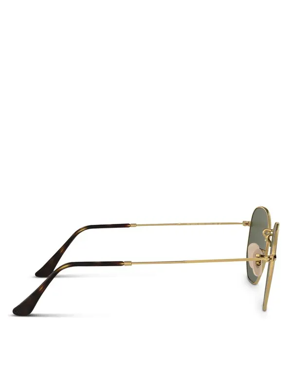 Ray-ban Icons Polarized Hexagonal Sunglasses - Gold/green