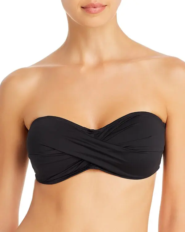 Tommy Bahama Pearl Twist Bandeau Bikini Top - Black