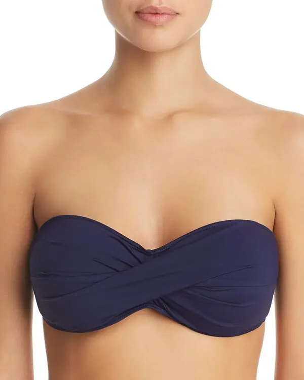 Tommy Bahama Pearl Twist Bandeau Bikini Top - Navy