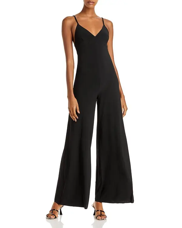 Norma Kamali Slip Wide Leg Jumpsuit - Black