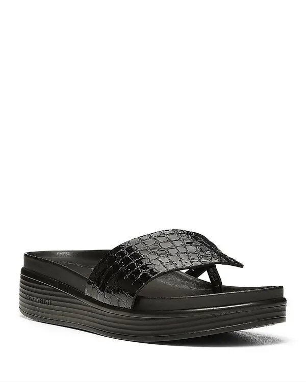 DONALD PLINER Fifi Platform Wedge Sandals - Black Croc