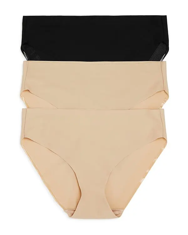 TC FINE INTIMATES Micro Hipsters, Set Of 3 - Deep Black/warm Beige