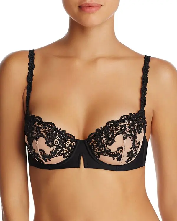 Simone Perele Saga Lace Mesh Demi Bra - Black