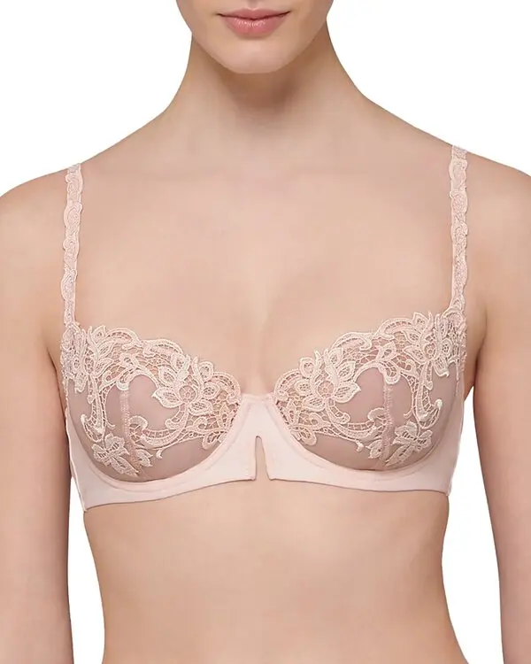 Simone Perele Saga Lace Mesh Demi Bra - Pink Nude