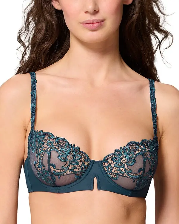 Simone Perele Saga Lace Mesh Demi Bra - Prestige Blue