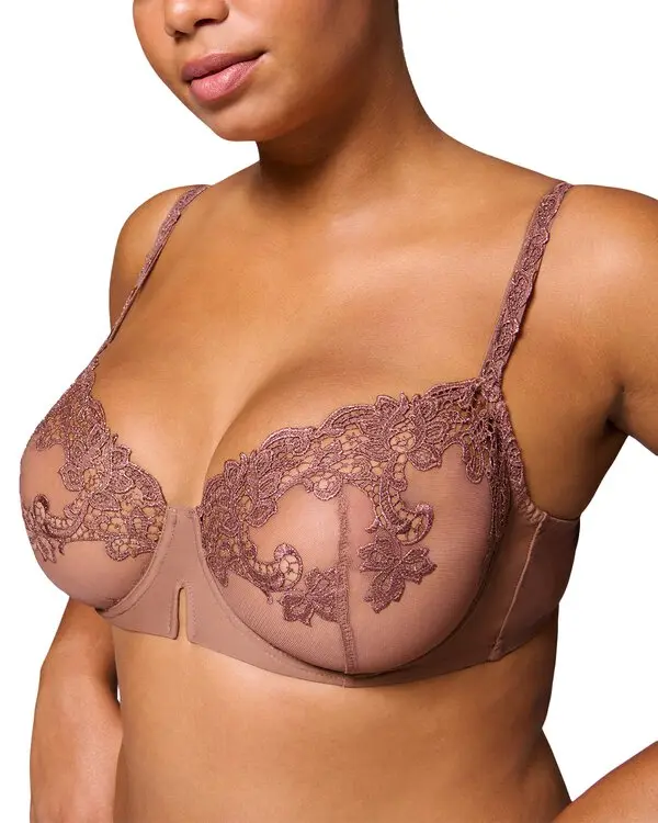 Simone Perele Saga Lace Mesh Demi Bra - Tender Brown