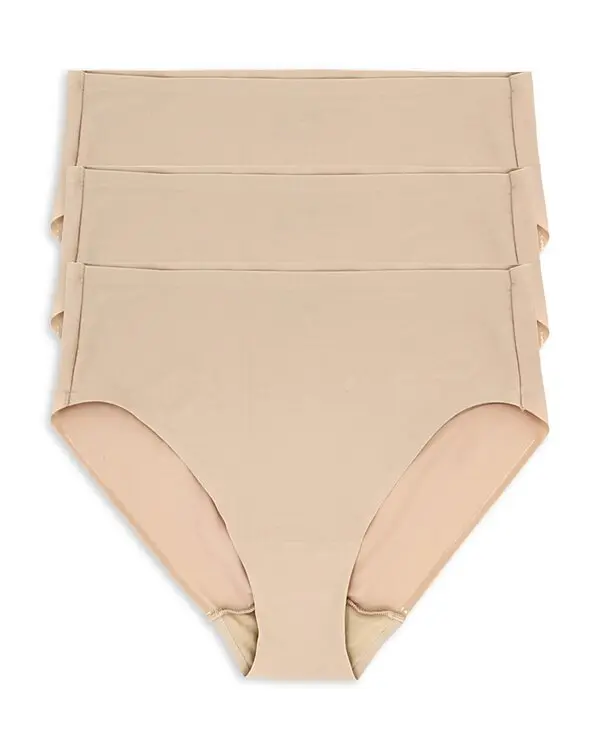 TC FINE INTIMATES Micro High-cut Briefs, Set Of 3 - Warm Beige