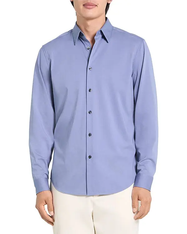Theory Sylvain Structure Knit Shirt - Light Dusk Blue