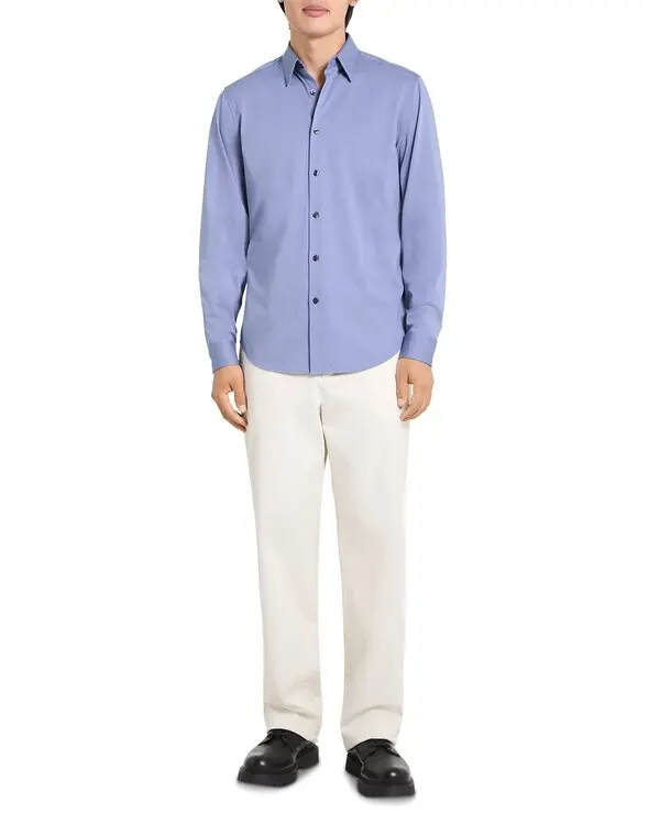Theory Sylvain Structure Knit Shirt - Light Dusk Blue