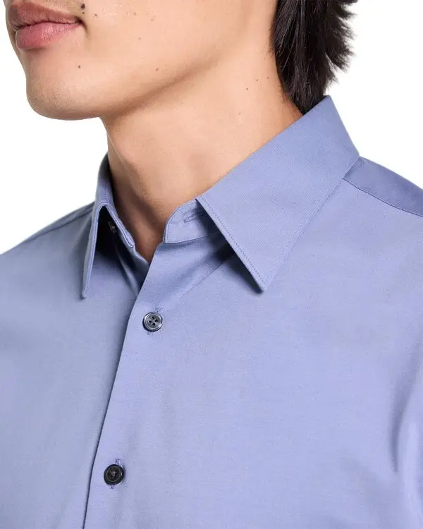 Theory Sylvain Structure Knit Shirt - Light Dusk Blue