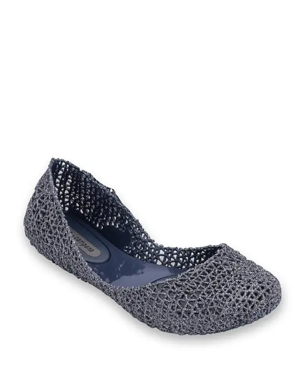 Melissa Camppap Vii Slip On Flats - Blue/glitter