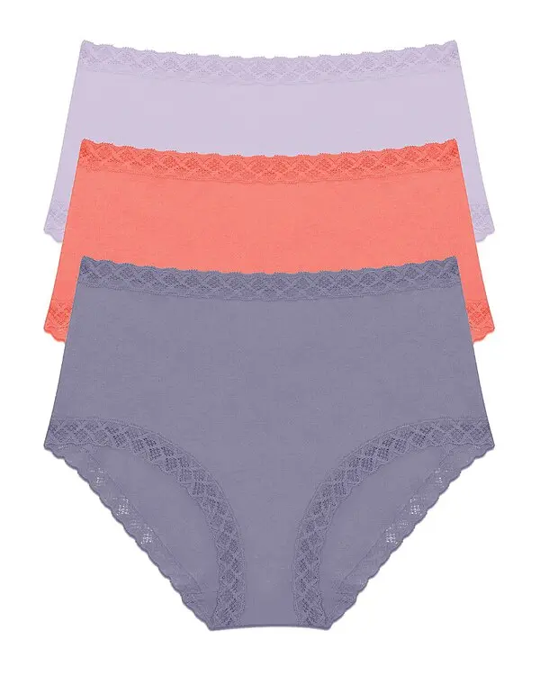 Natori Bliss Full Briefs, Set Of 3 - Purple/coral/twilight