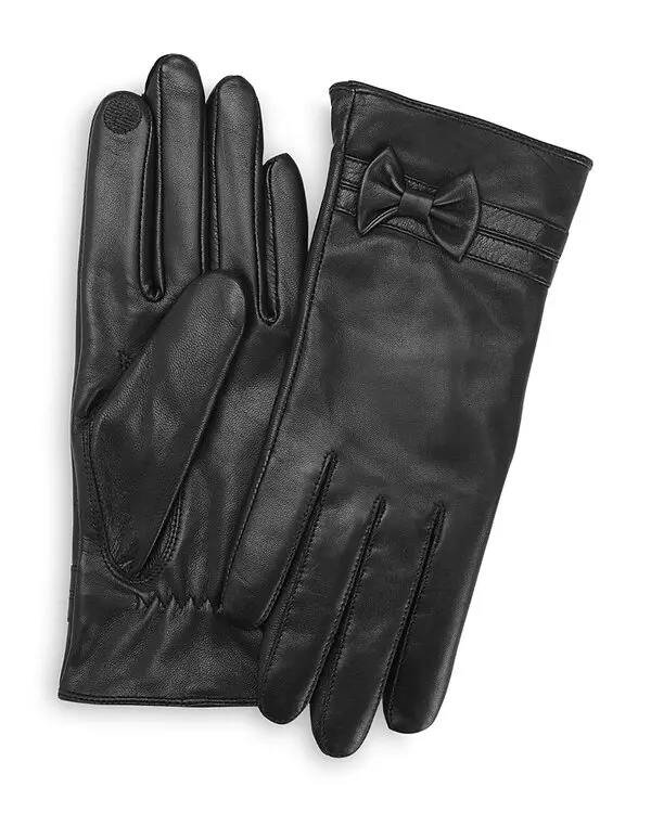 ROYCE NEW YORK Lambskin Leather Tech Gloves - Black